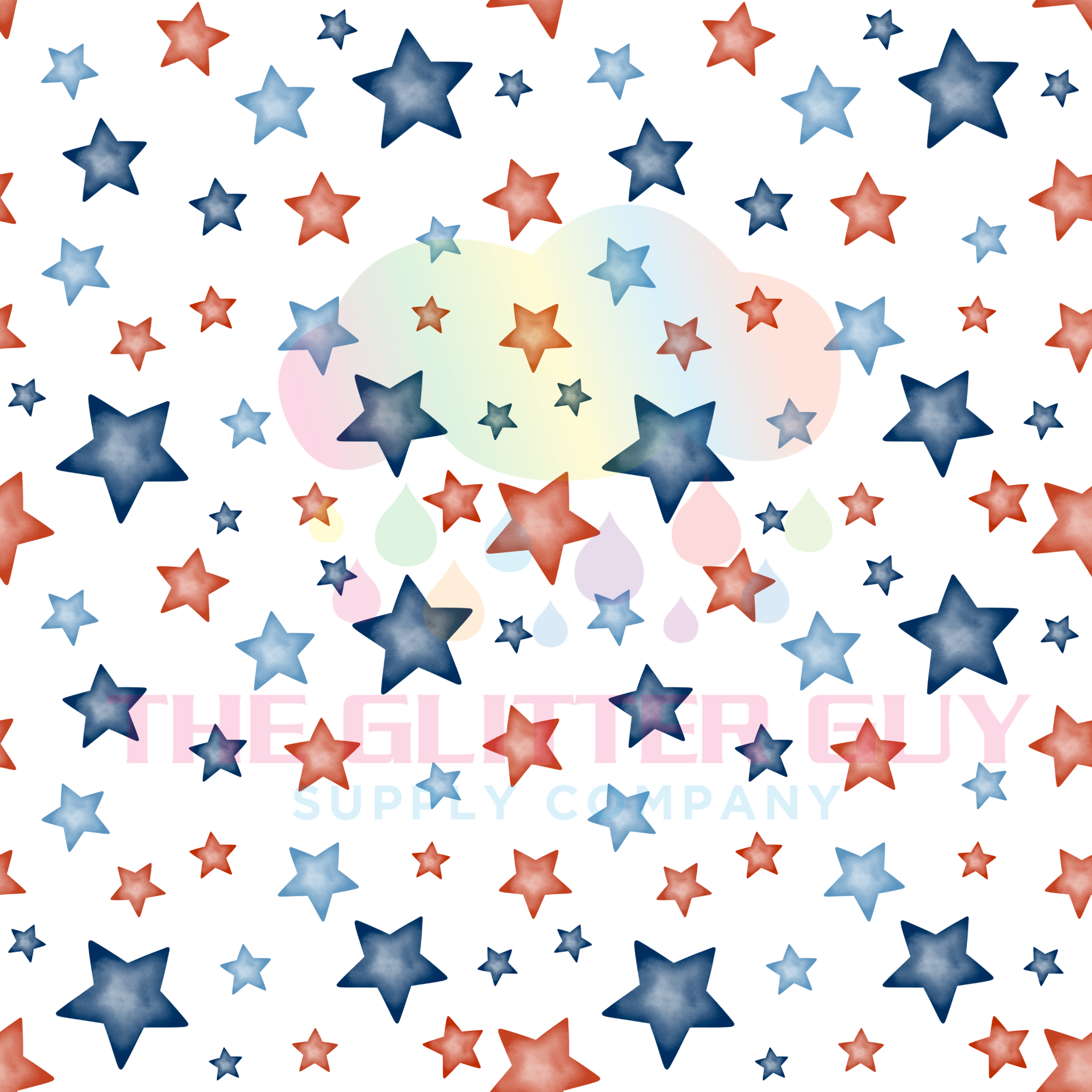 Printed Vinyl - Red & Blue Stars — The Glitter Guy