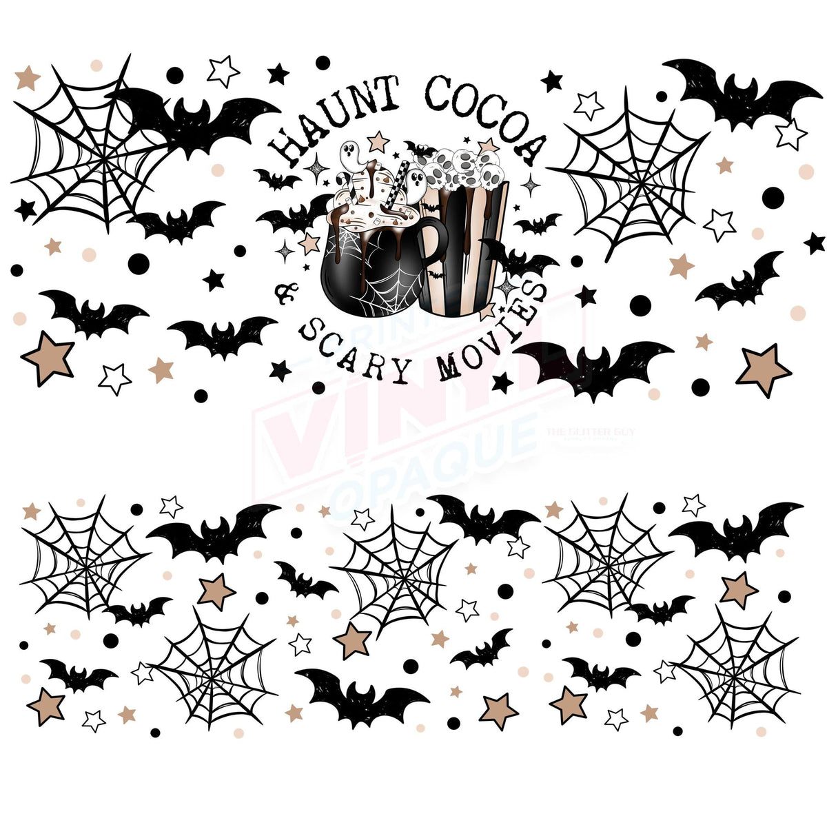 40 oz Tumbler Wrap - UVDTF Ink Transfers - Haunted Cocoa & Scary Movie ...