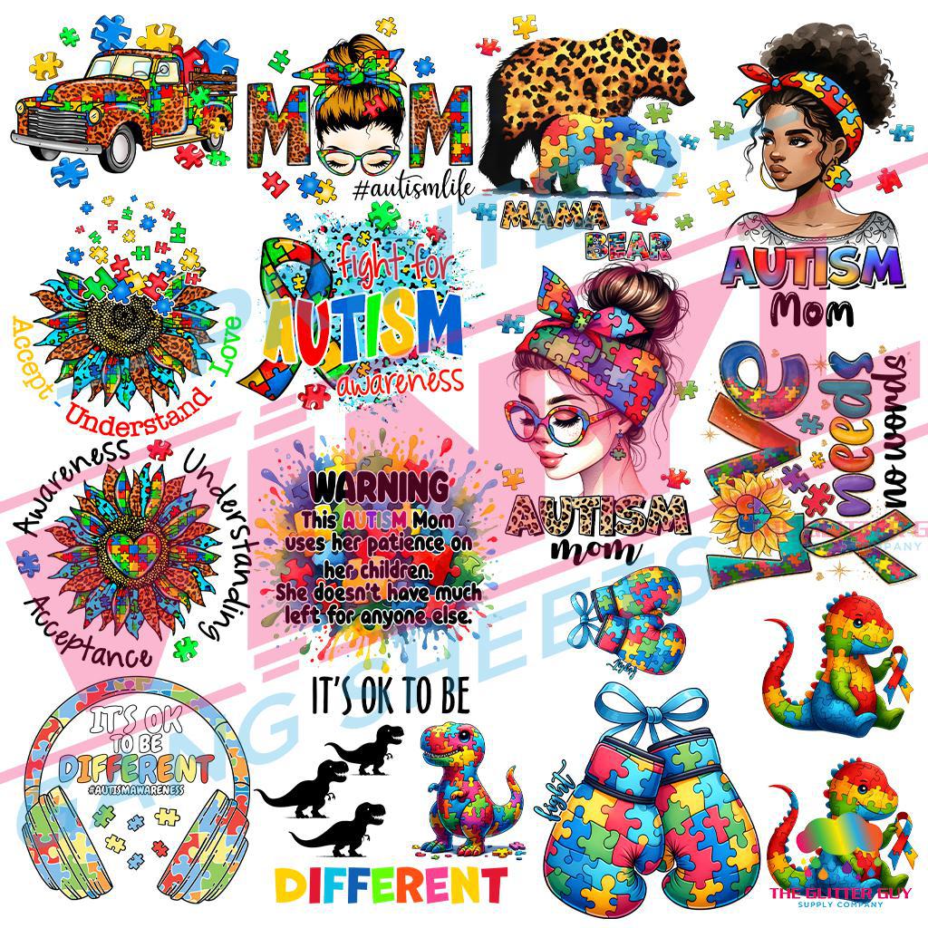 Autism Fighters - Premade Gang Sheet — The Glitter Guy