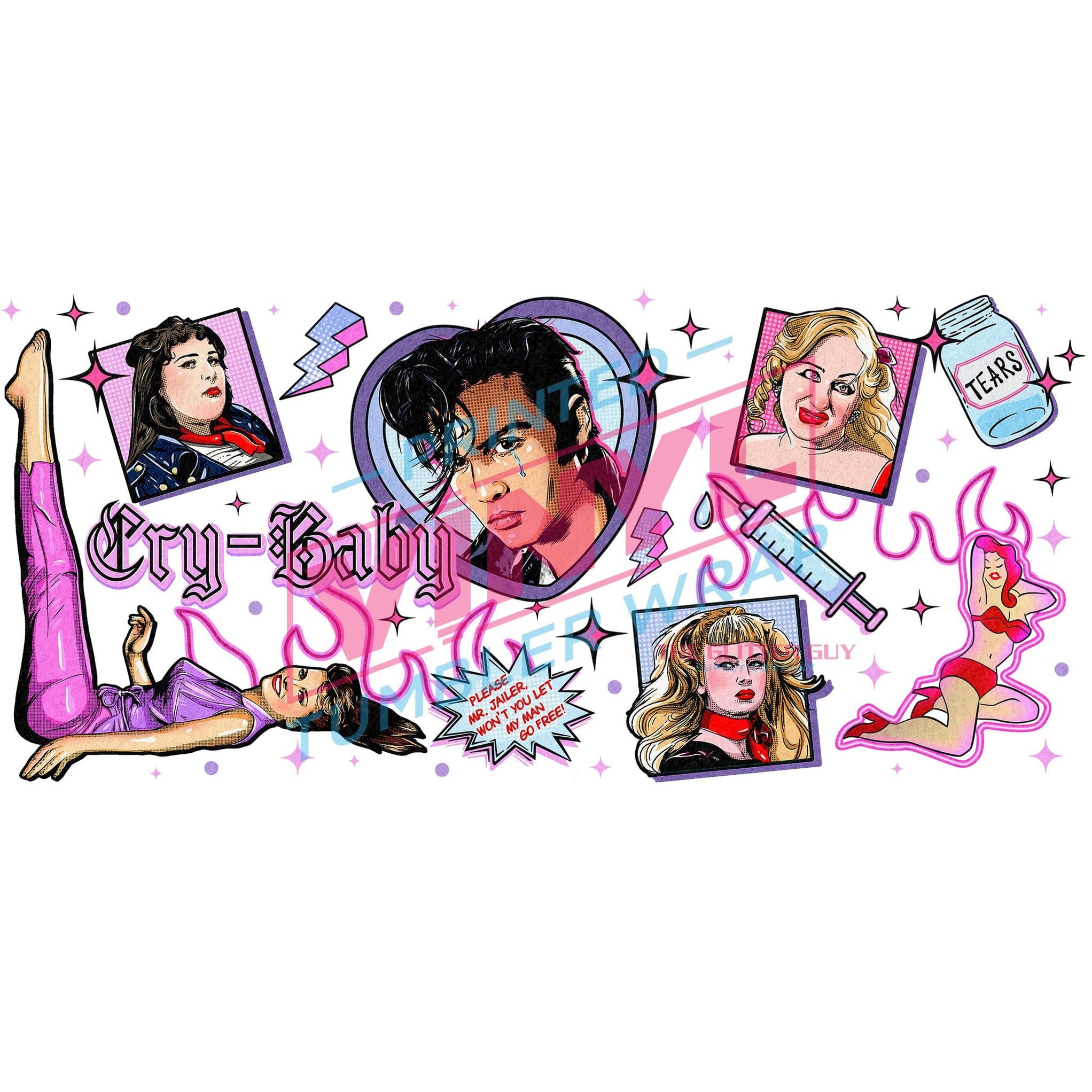 Libbey Can Wrap 16oz - Ink Transfers | Cry baby — The Glitter Guy