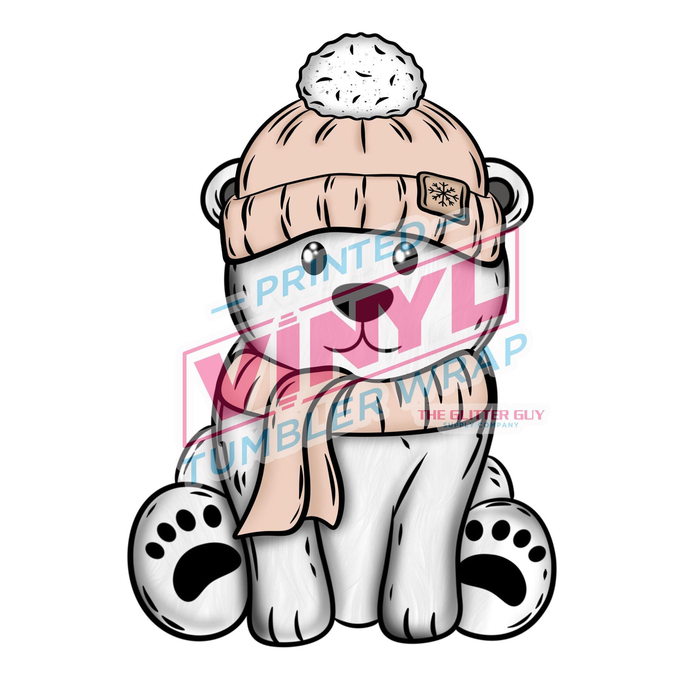Printed Decal - Beanie Polar Bear — The Glitter Guy