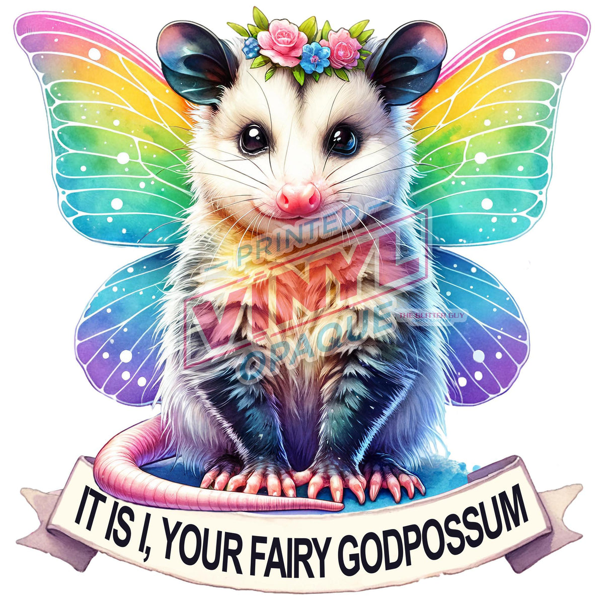 Printed Decal - Fairy God Possum — The Glitter Guy