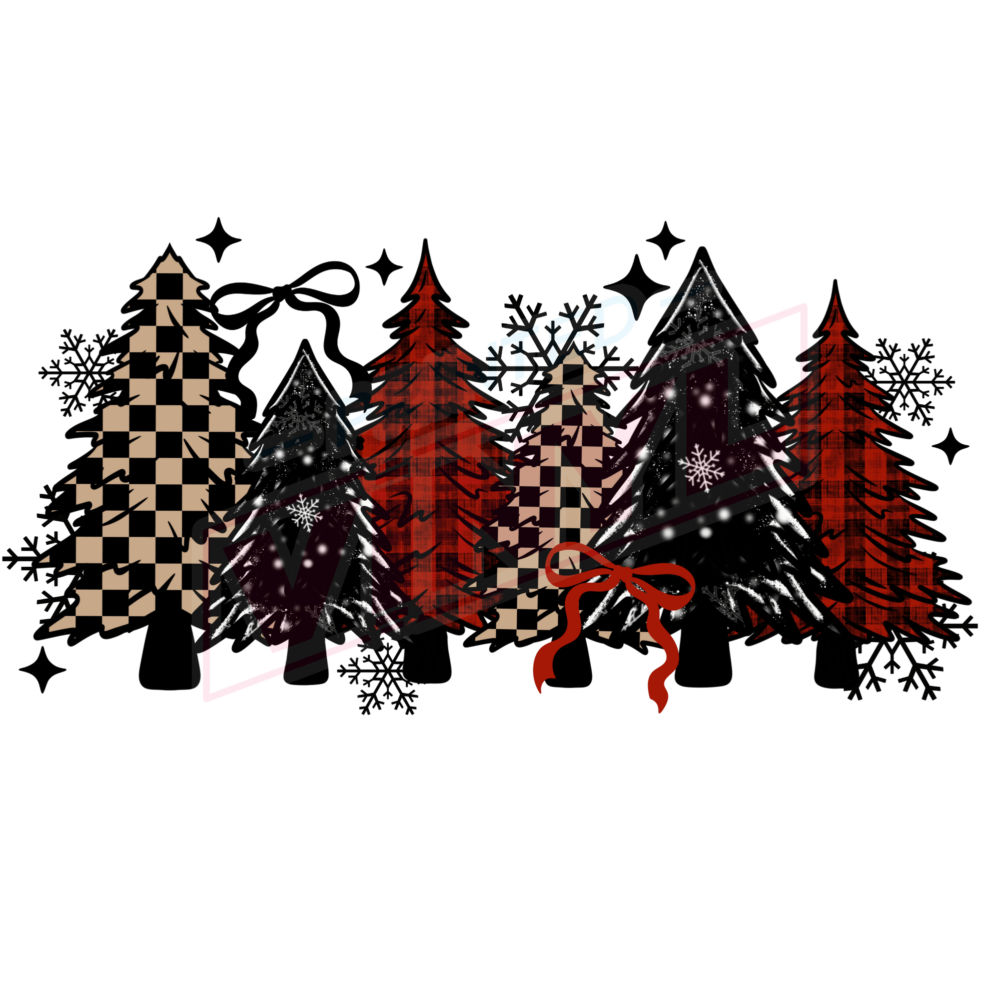 Printed Decal - Plaid Trees — The Glitter Guy