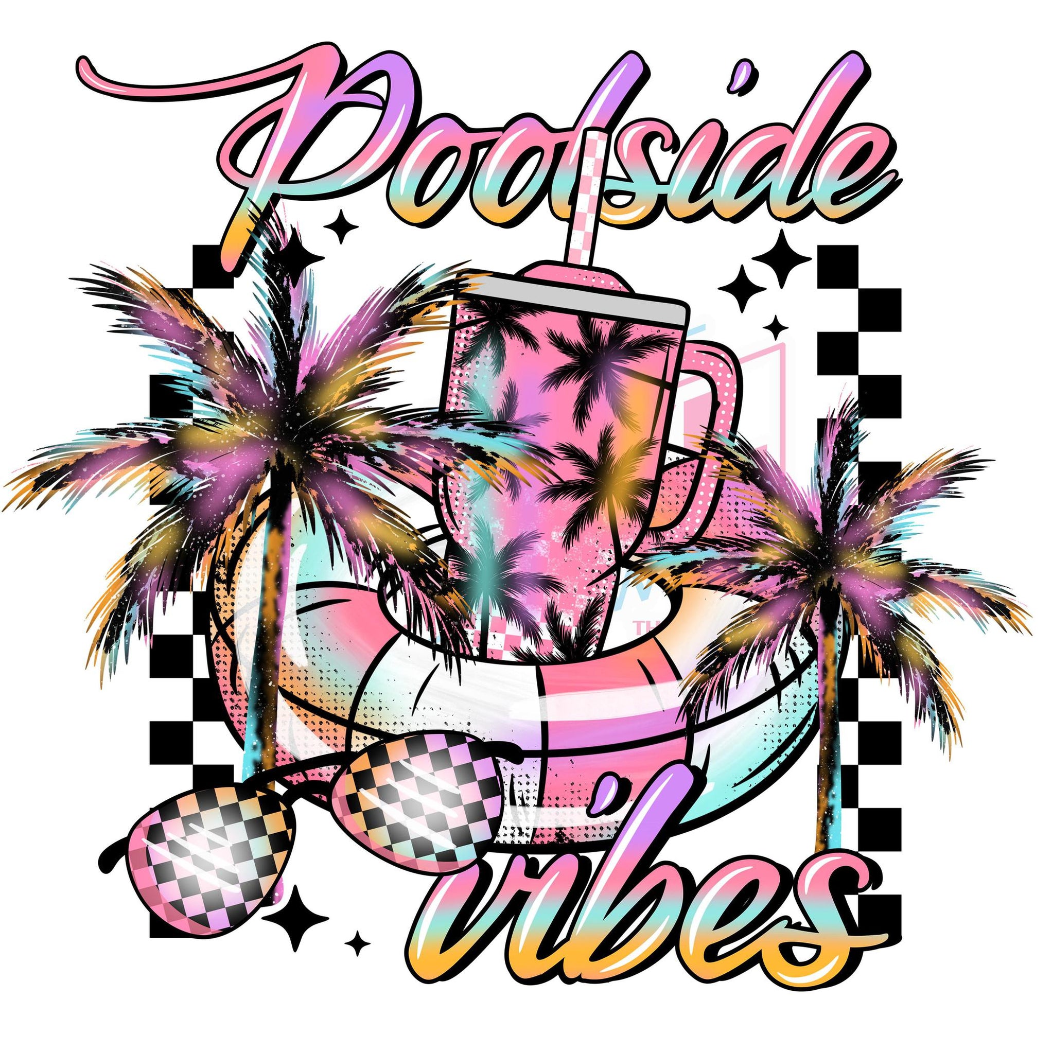 Printed Decal - Poolside Vibes — The Glitter Guy