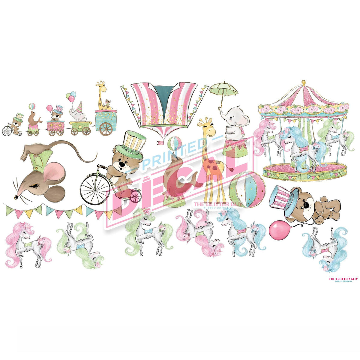 Printed Decal Sheet - Circus Cutie Jammers Two — The Glitter Guy