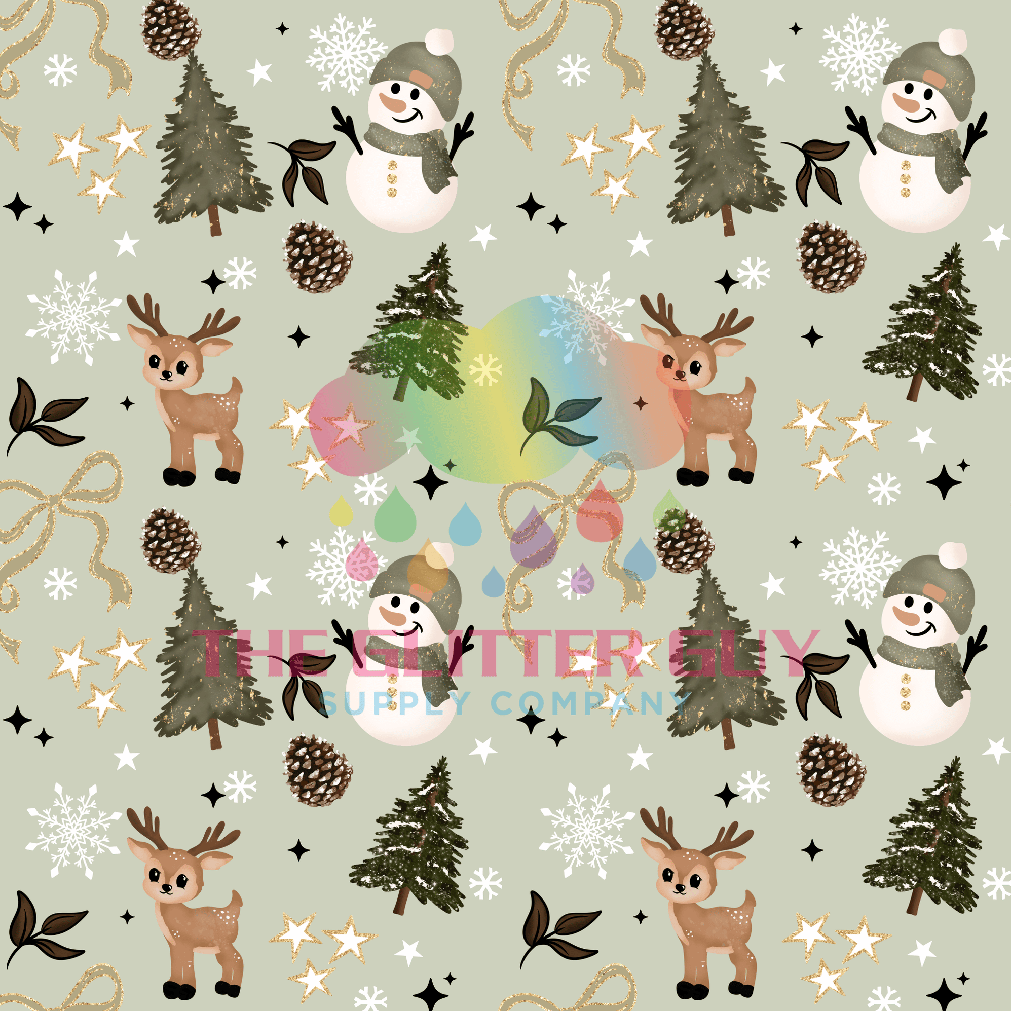 Printed Vinyl - Green Snowman — The Glitter Guy
