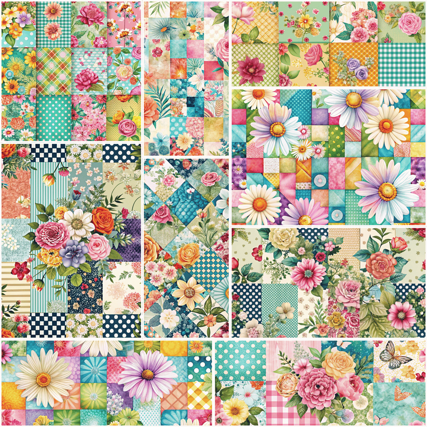 Printed Vinyl Mixed Blocks - Patchwork — The Glitter Guy