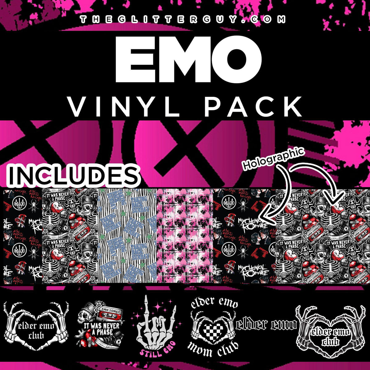 Printed Vinyl Packs - Emo Vinyl Pack — The Glitter Guy
