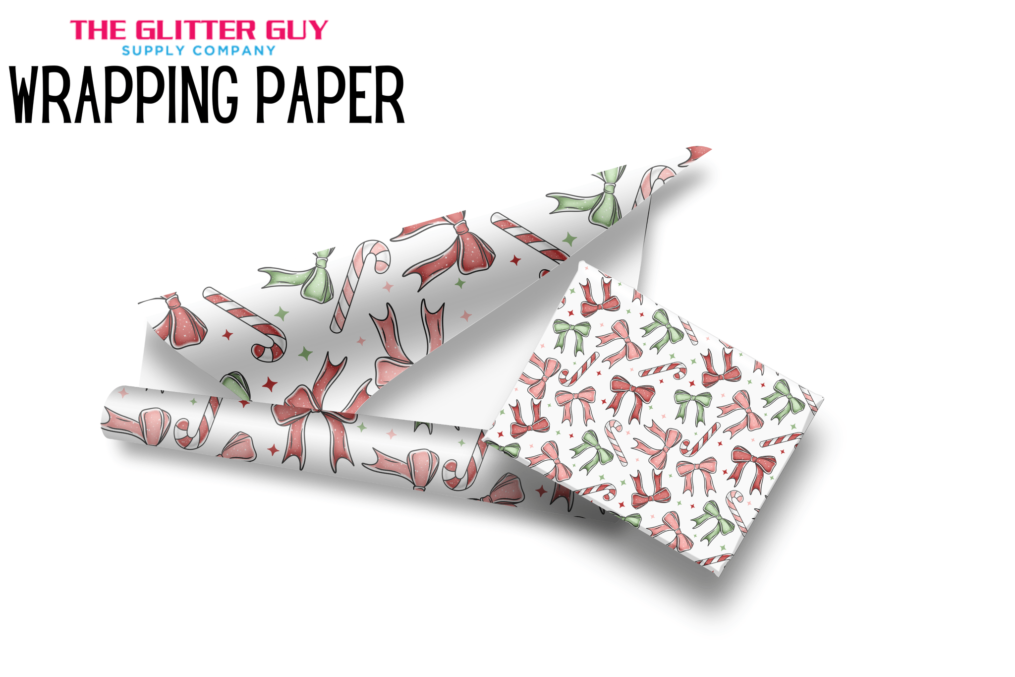 Wrapping Paper - Candy Canes & Bows — The Glitter Guy