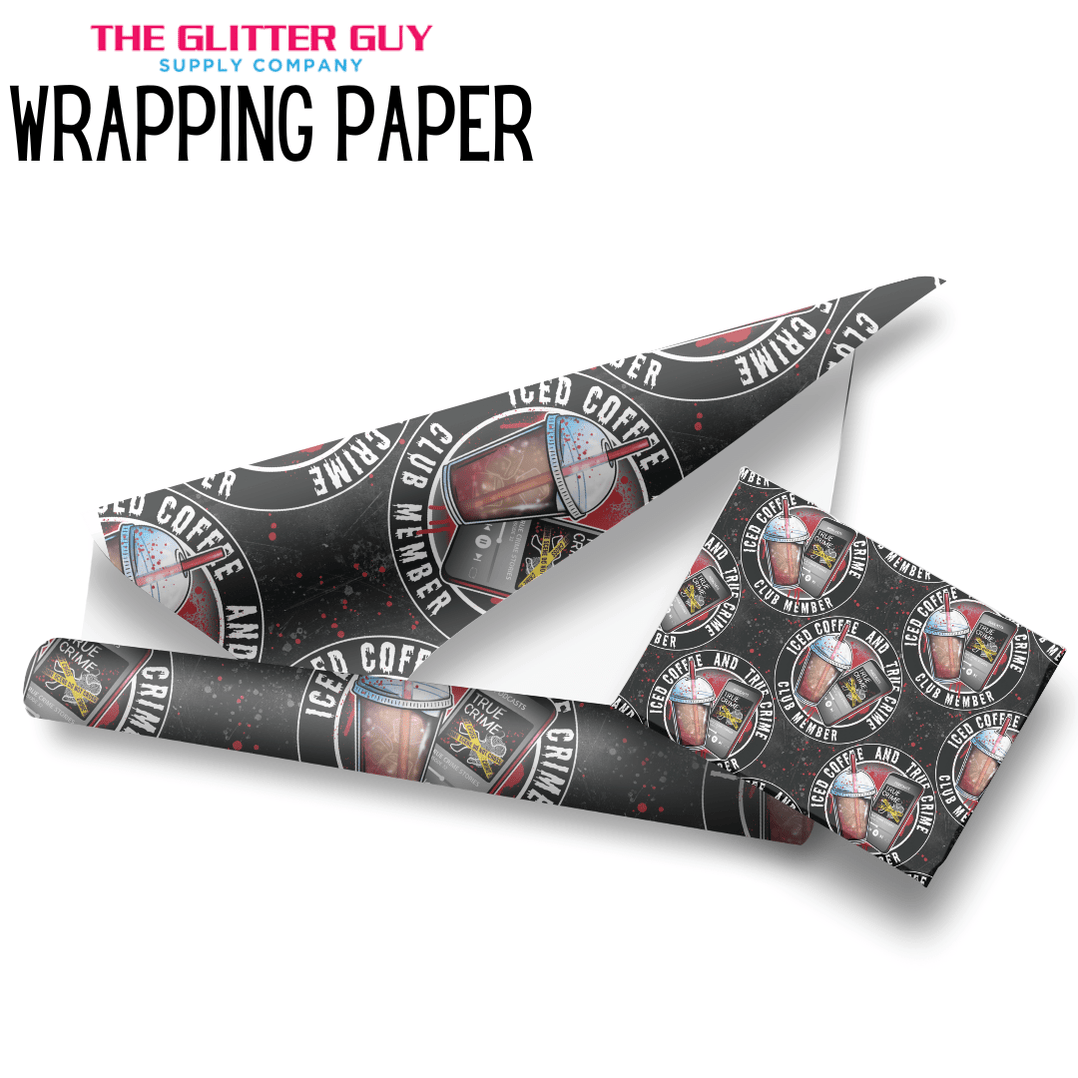 Wrapping Paper - True Crime & Iced Coffee — The Glitter Guy